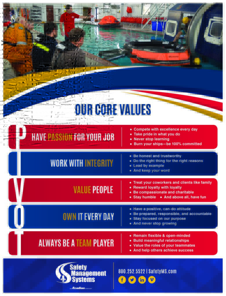 SMS Core Values - Safety Management Systems, An Acadian Company